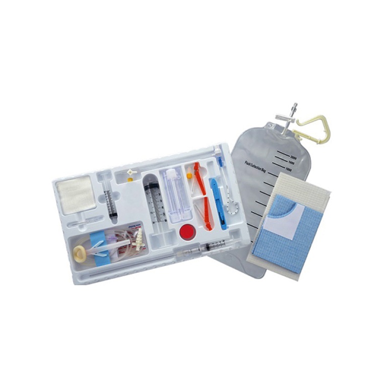 Thoracentesis/Paracentesis Tray, Drug-Free-Catheter/needle