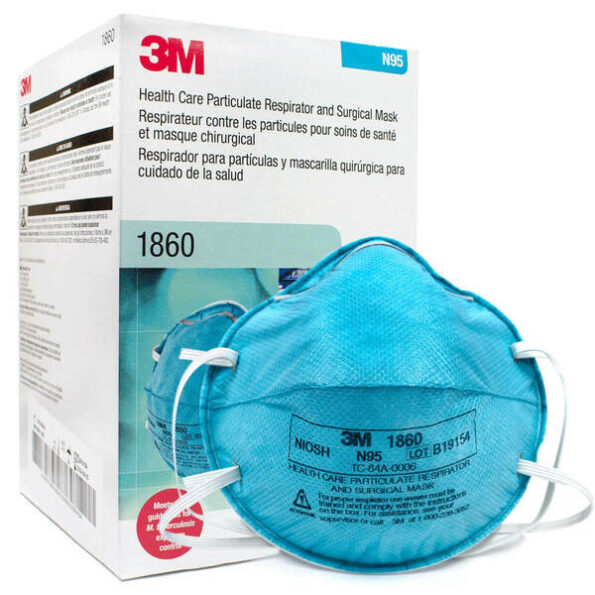 Particulate Respirator and Surgical Mask, N95, Cone-Moulded, Teal - 3M ...